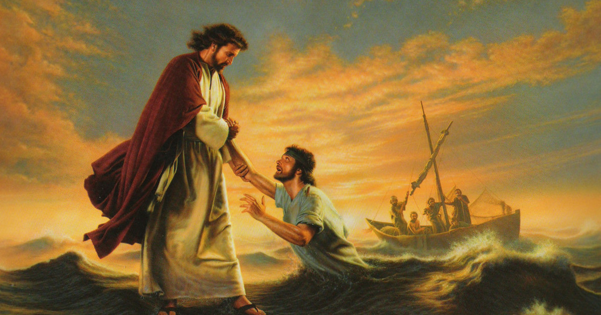 …When Peter Saw How Strong the Wind was He Became Frightened; and Began ...